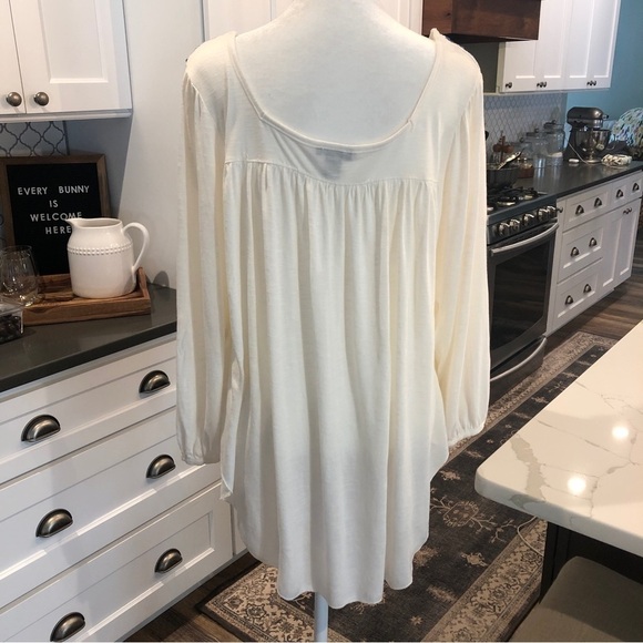 Joe Boxer | Tops | Joe Boxer White Blue Embroidered Peasant Square Neck ...